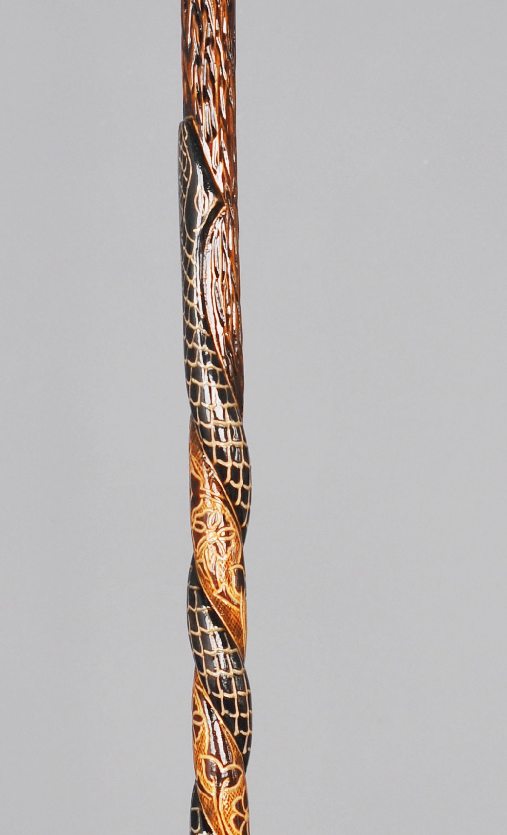 Handmade Wooden Walking Stick With Unique Snake Pattern - Etsy