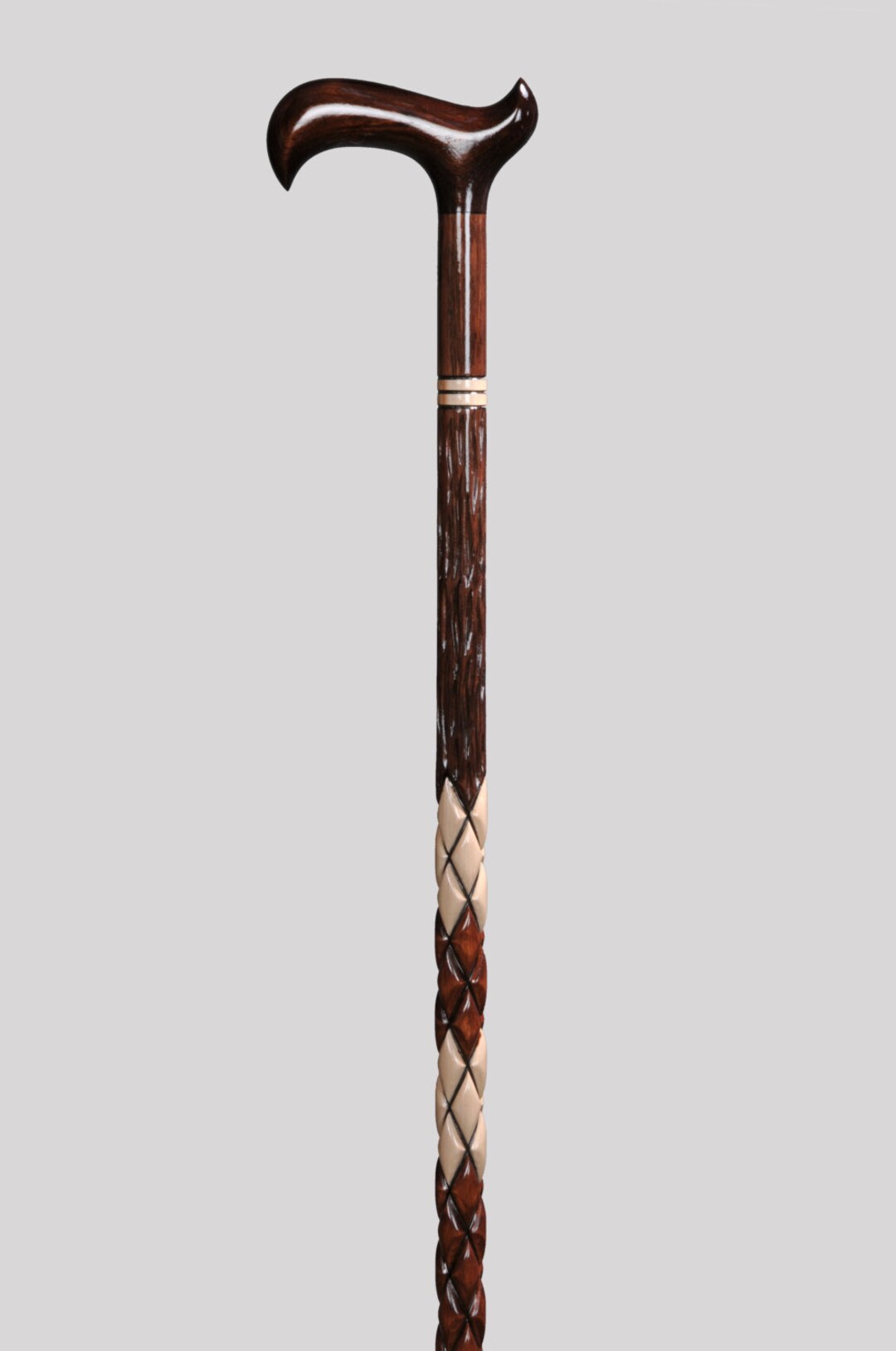Handmade Personalized Wooden Walking Stick - Unique Rustic Carved Cane ...