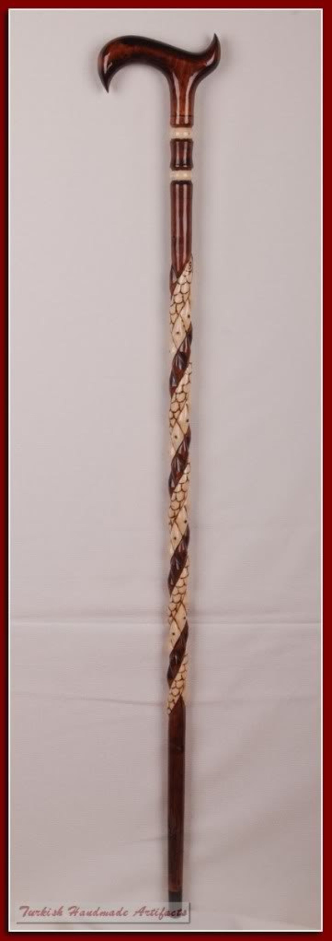 Handmade Natural Wood Walking Stick Unique Rustic Carved Cane Premium ...