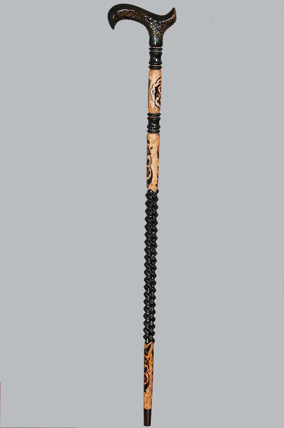 Handmade Wooden Walking Cane Embroidered & Patterned Walking Stick Art ...
