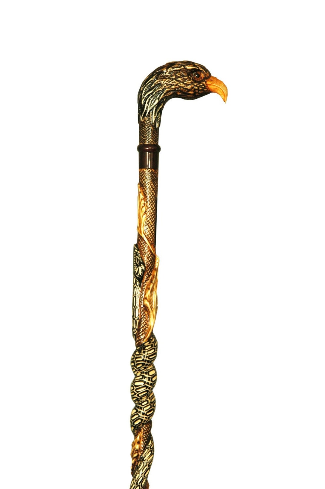 Handmade Wooden Walking Cane | Embroidered & Patterned Walking Stick ...