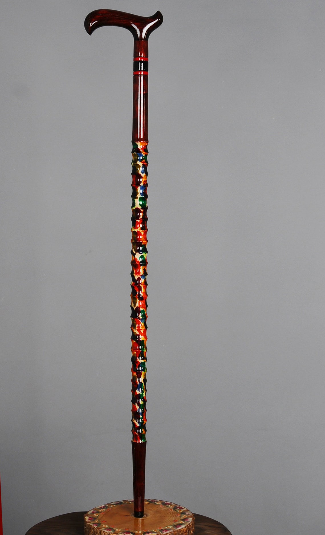 Handmade Wooden Walking Stick With Unique Spiral Design - Artisanal ...