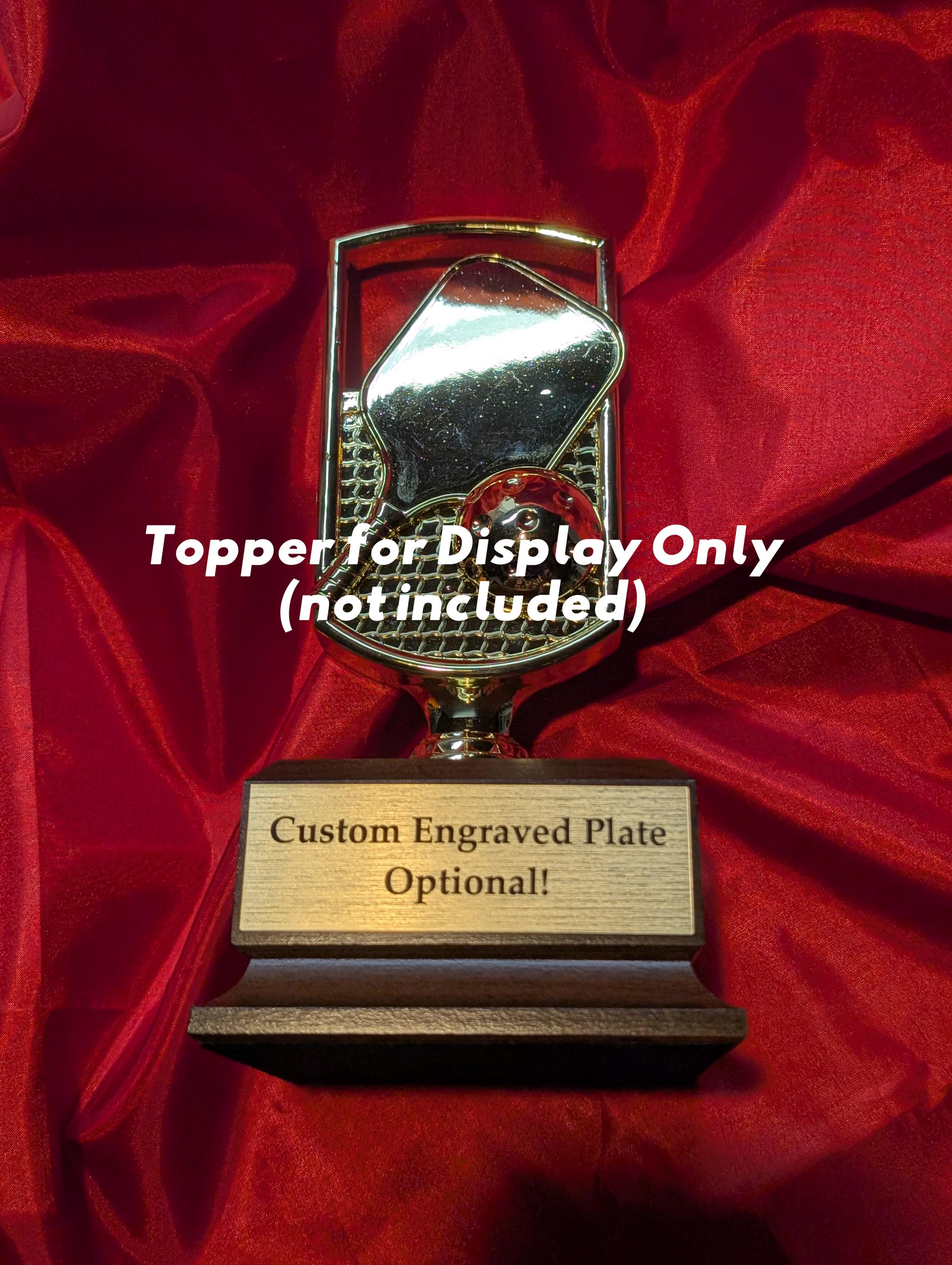 Trophy Base - Small - Cherry Finish With Hole for Mounting and Optional ...