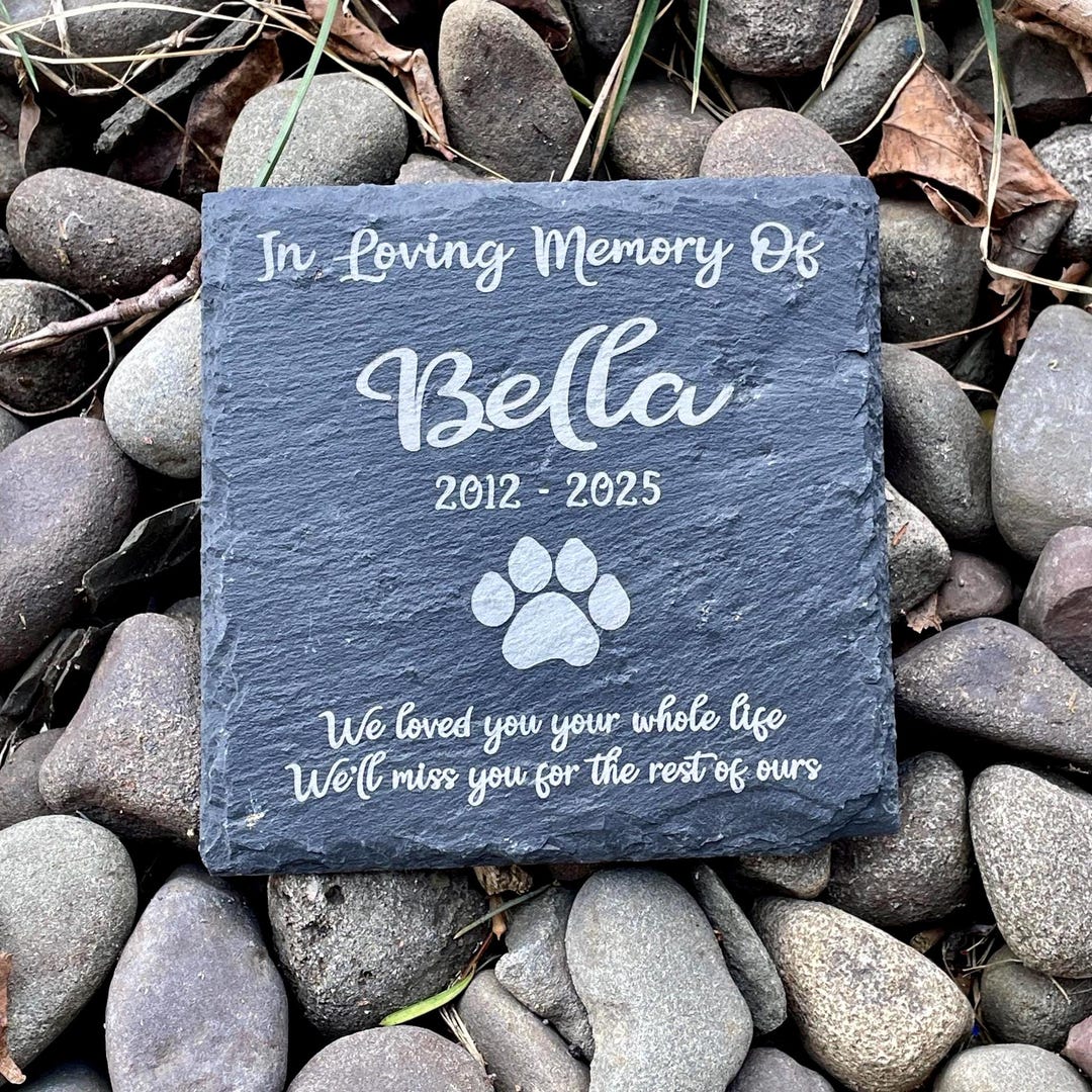 Engraved Pet Memorial Stone - Custom Pet Memorial - Dog Memorial - Cat ...