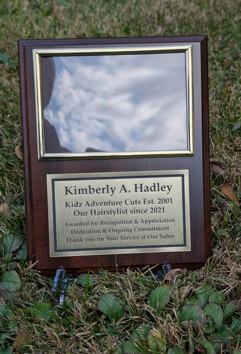 Personalized Photo Plaque: 4x6 Horizontal Picture Frame, Custom Text - Etsy