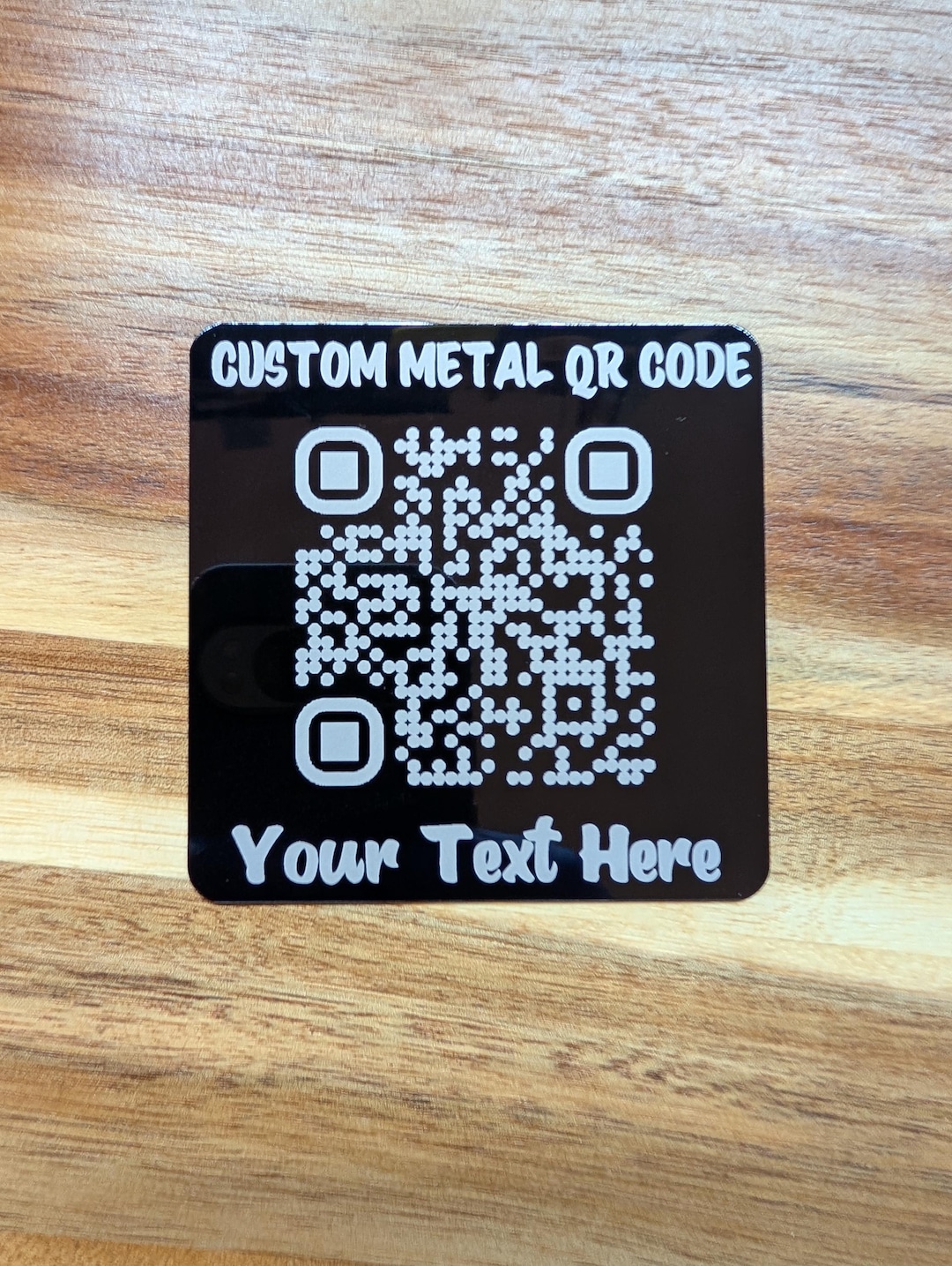 Outdoor QR Code Sign, Metal Plaque, Custom QR Code Tag Engraved With ...