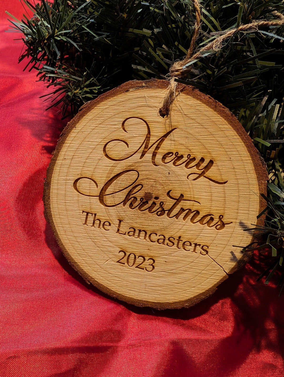 Rustic Personalized Christmas Ornaments Wooden Tree Rounds - Etsy