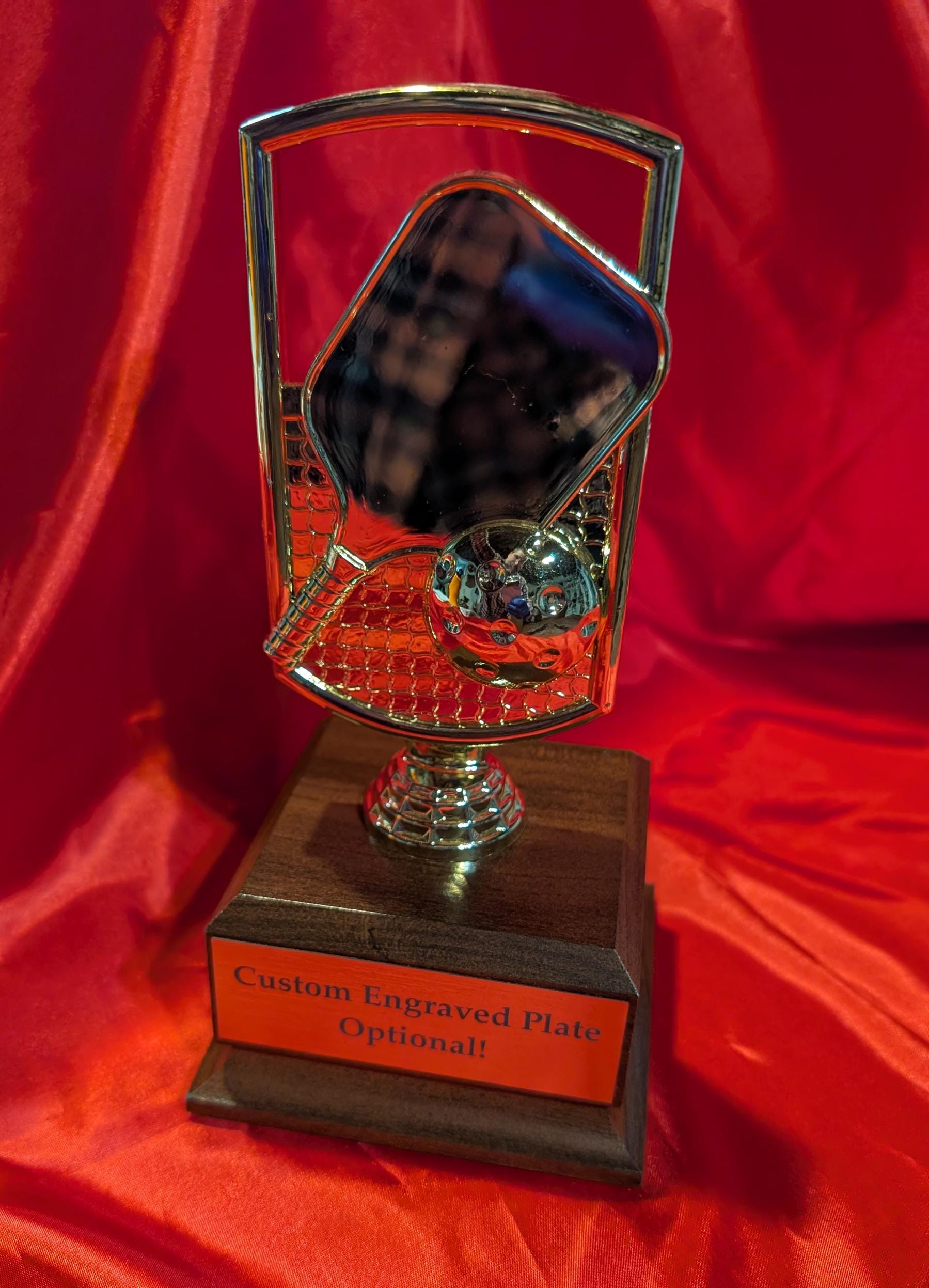 Trophy Base - Small - Cherry Finish With Hole for Mounting and Optional ...
