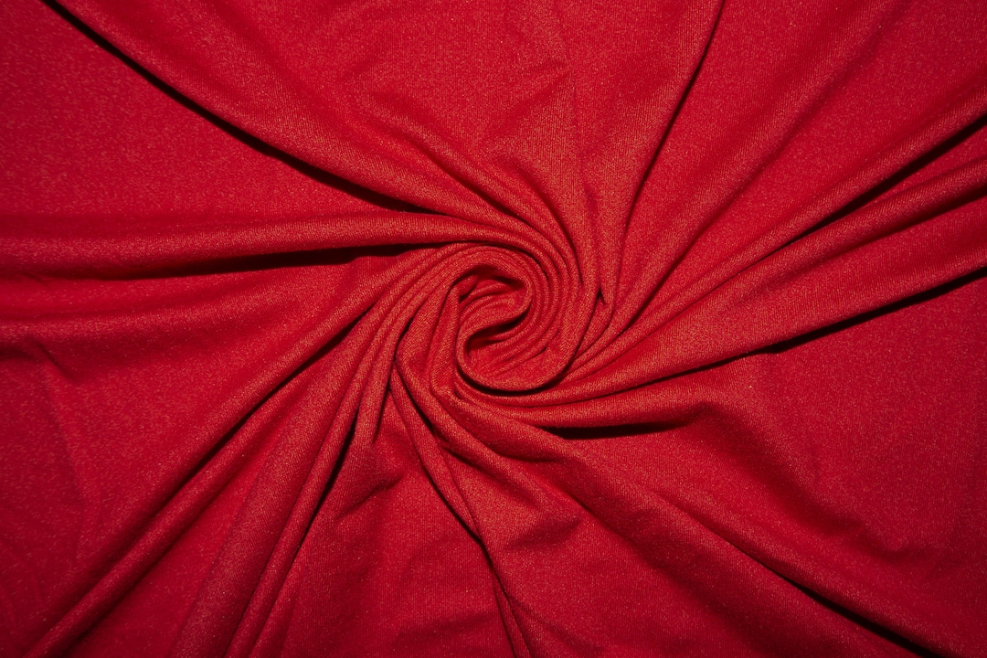 Red #17 Double Brushed Polyester Spandex Apparel Stretch Fabric 190 GSM ...