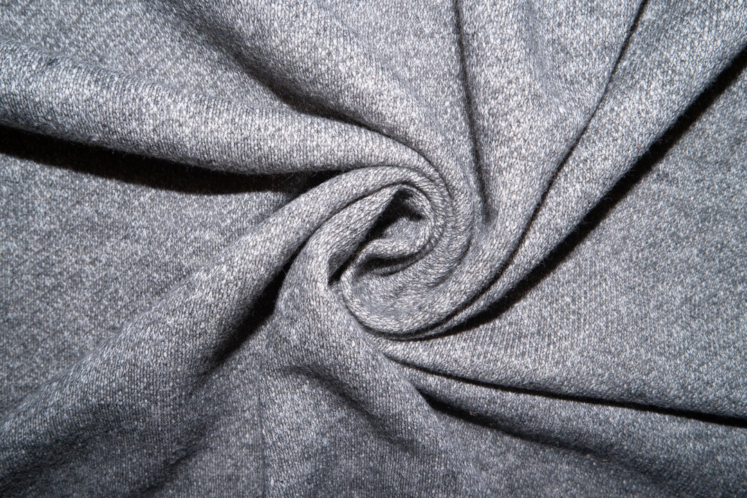 Heather Gray French Terry #18 100% Cotton Apparel Fabric Medium Weight ...