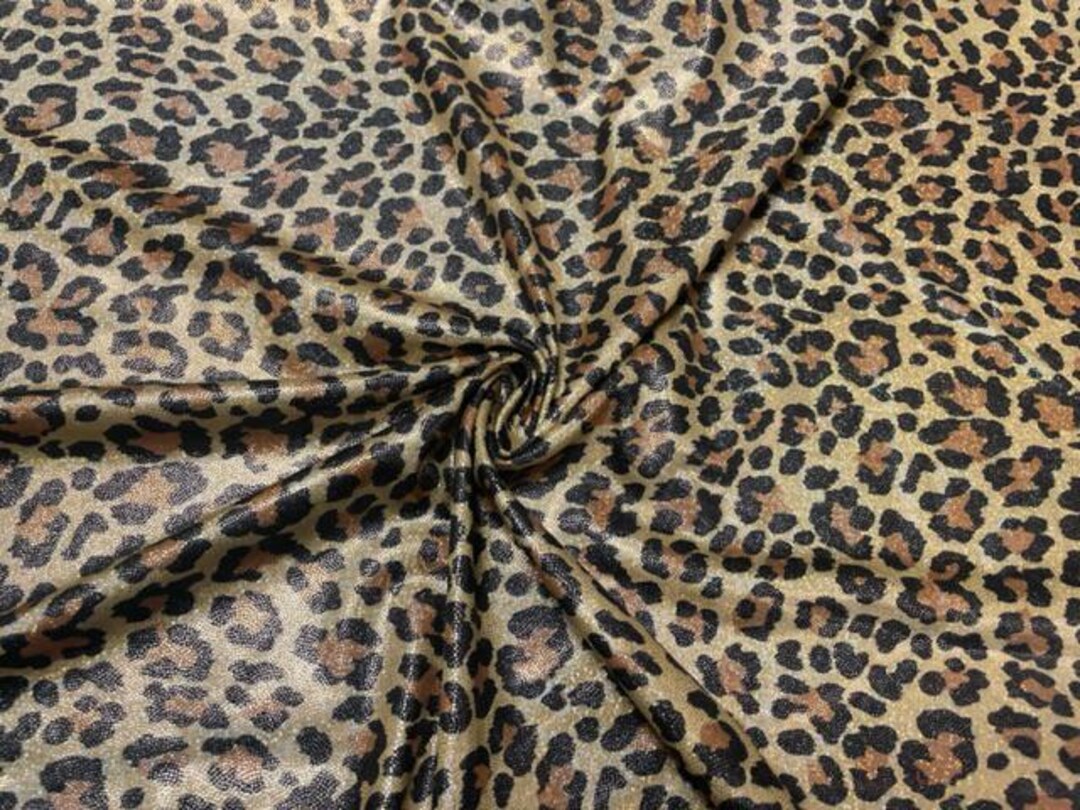 Animal Spot Leopard Print #45 Shiny Shimmer Stretch Poly Spandex 190 ...