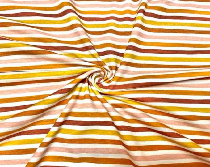 Fall Stripe Skinny Cotton Spandex Print #50 230GSM Jersey Knit Stretch ...