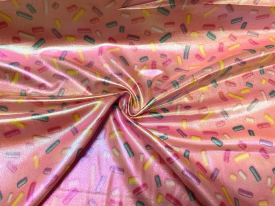 Pink Sprinkles Holographic Pleather Print #46 Shiny Faux Leather ...