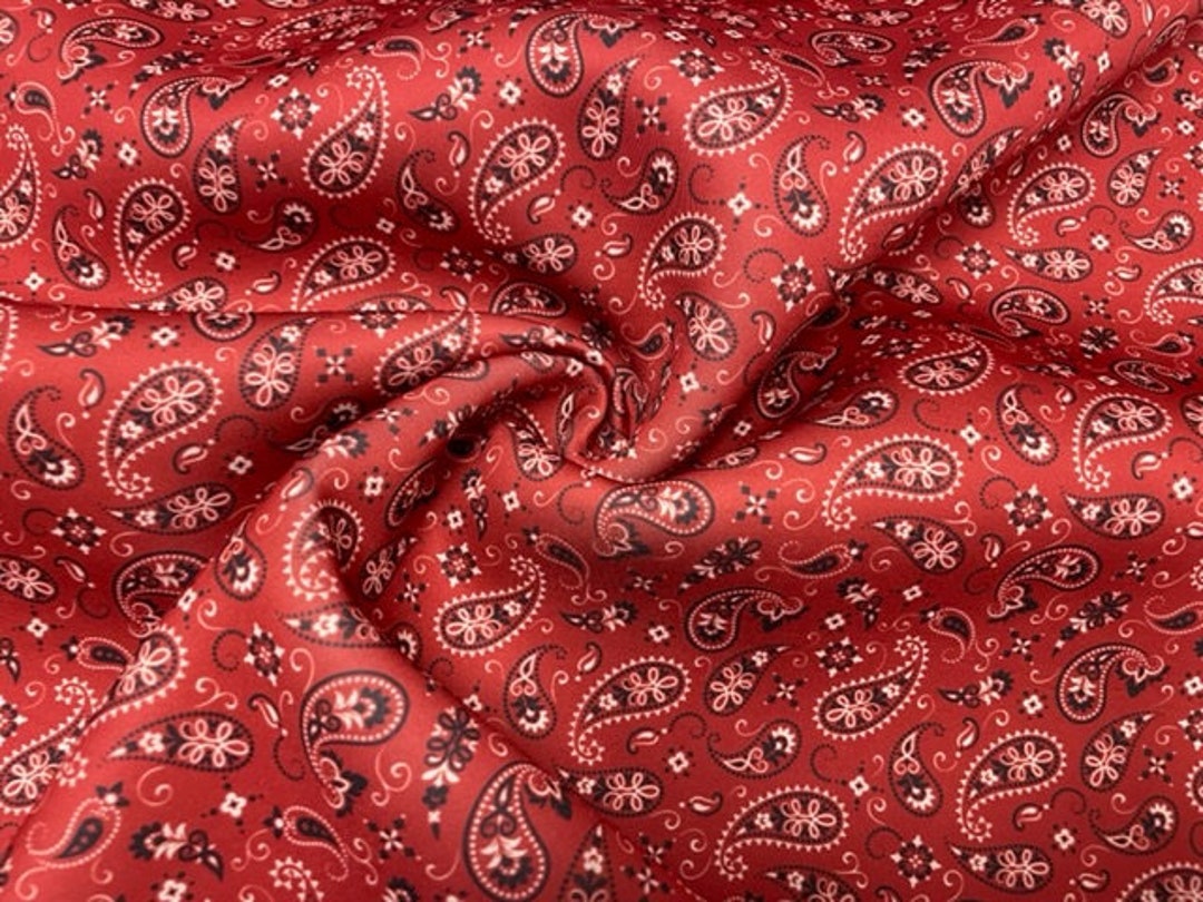 Bandana Western Paisley Super Scuba Techno Print #175 Double Knit ...