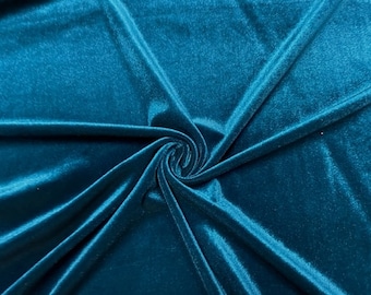 Light Blue #88 Stretch Velvet Polyester Spandex 250 GSM Luxury Apparel ...