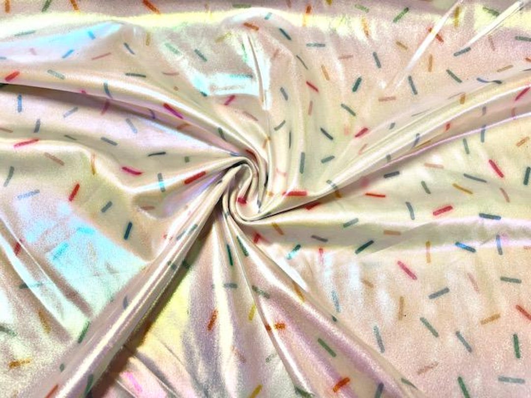 Rainbow Sprinkles Holographic Pleather Print #30 Shiny Faux Leather ...