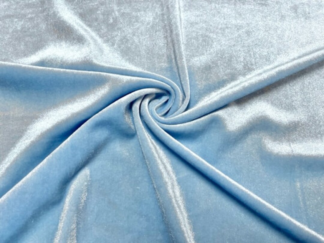Light Blue #88 Stretch Velvet Polyester Spandex 250 GSM Luxury Apparel ...