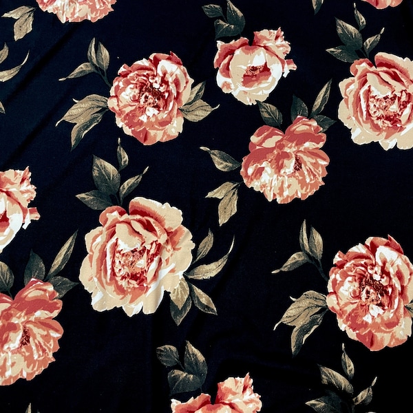 Rose Print Fabric - Etsy