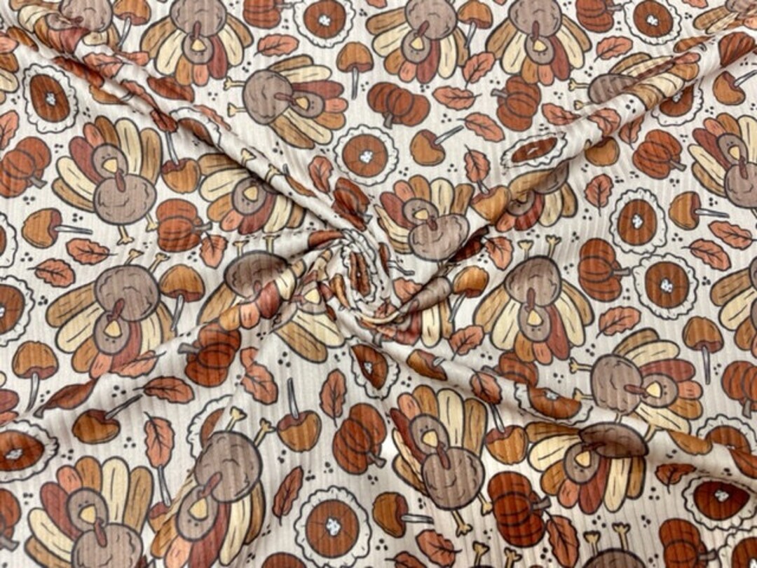 Brittany Frost Designs Turkey DBP 4x2 Rib Knit Print #241 Double ...
