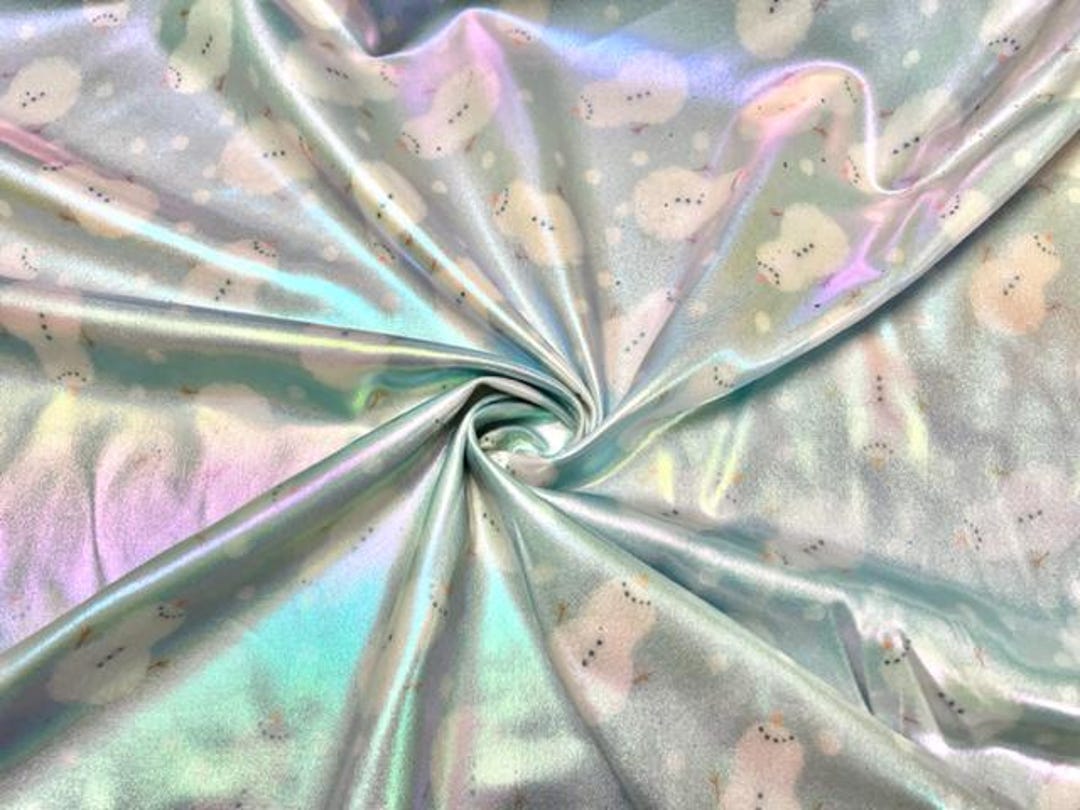 Holo Pleather Brittany Frost Designs Snowman Print #32 Shiny Stretch ...
