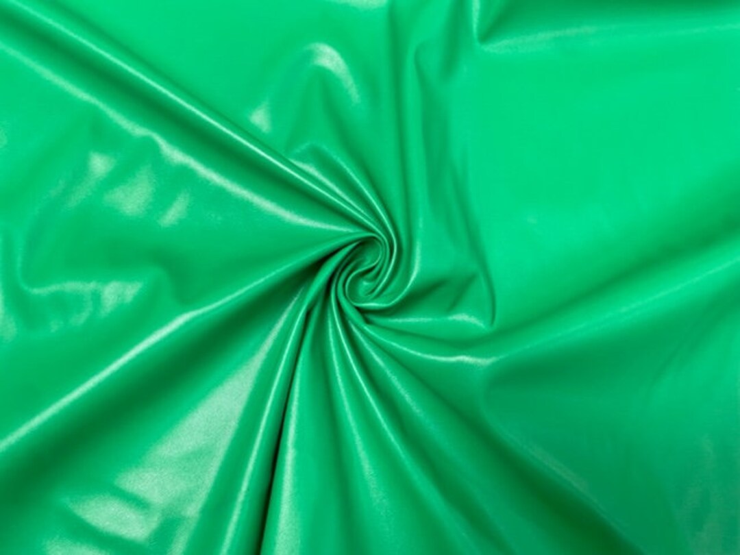 Green Matte Pleather #2 Faux Leather Stretch Vinyl PU Polyester Spandex ...