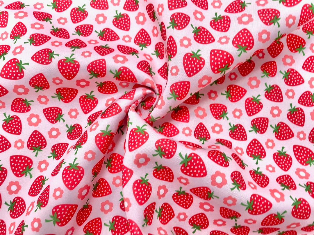 Strawberry Super Scuba Techno Print #17 Techno Double Knit 2-way ...