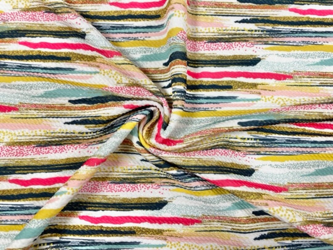 Brushstroke Glitter Bullet Print 592 Ribbed Scuba Techno Double Knit 2 ...