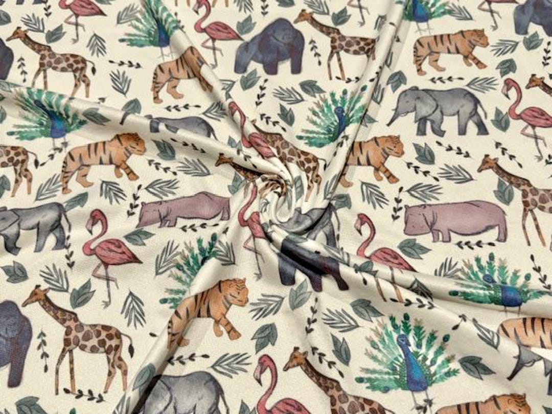 Super Scuba Techno Brittany Frost Designs Zoo Animals Print #1026 Knit ...