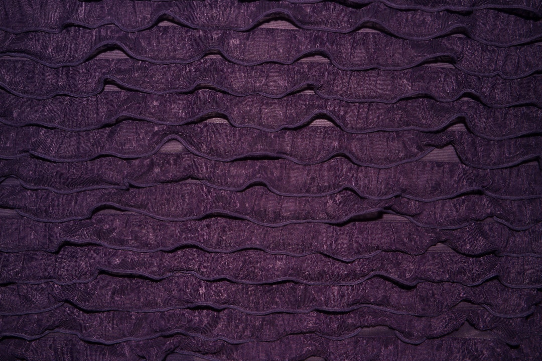 Purple 1" Ruffle Knit Polyester Spandex Spandex Stretch Apparel Craft ...