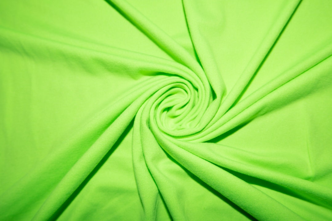 Neon Green 13 Double Brushed Polyester Spandex Apparel Stretch Fabric ...