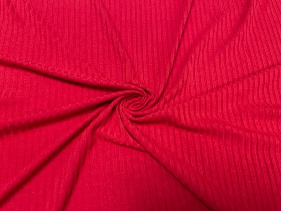 Cherry Red DBP 8X3 Rib Knit #27 Double Brushed Polyester Spandex ...