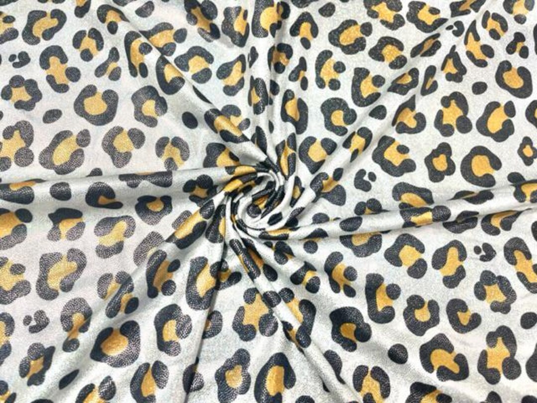 Leopard Animal Spot Print #42 Shiny Shimmer Stretch Poly Spandex 190 ...