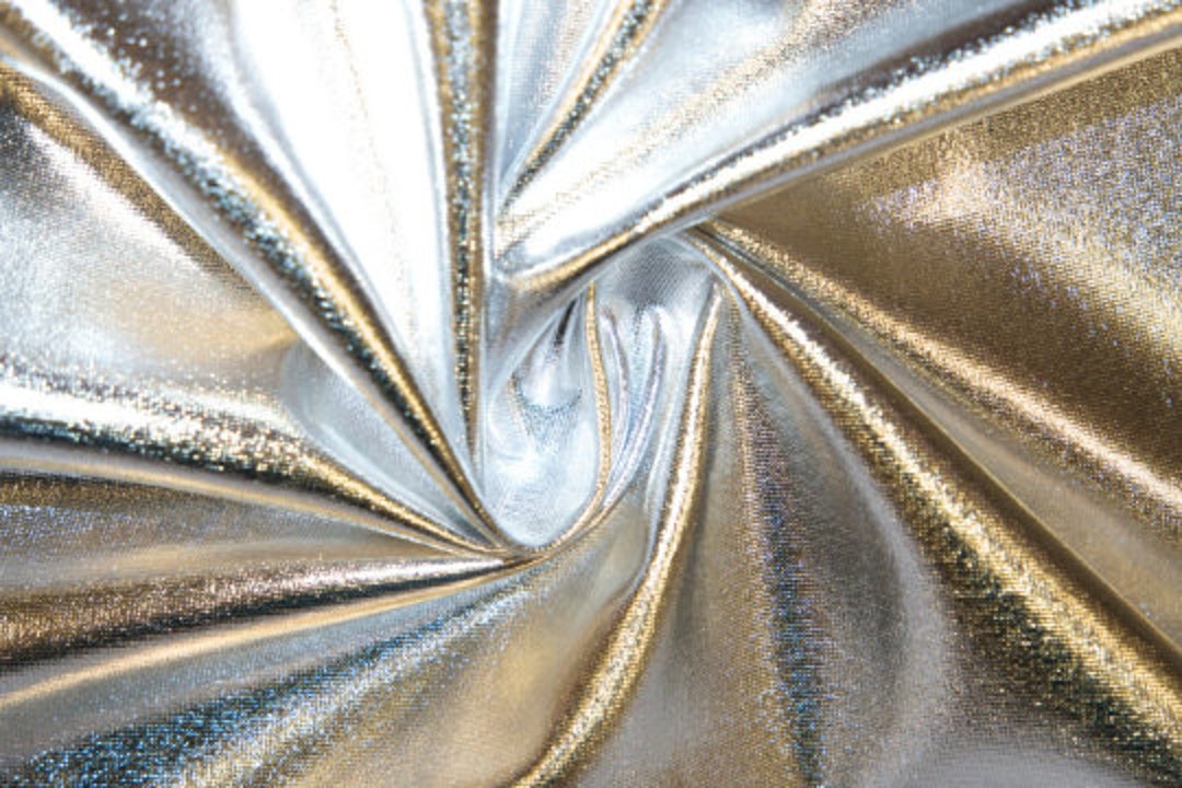 Shiny Silver Pleather Faux Leather Stretch Vinyl Polyester Spandex 190 ...