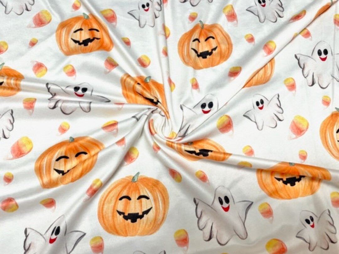 Ghost Pumpkin Candy Corn Halloween DBP Print #777 Double Brushed ...