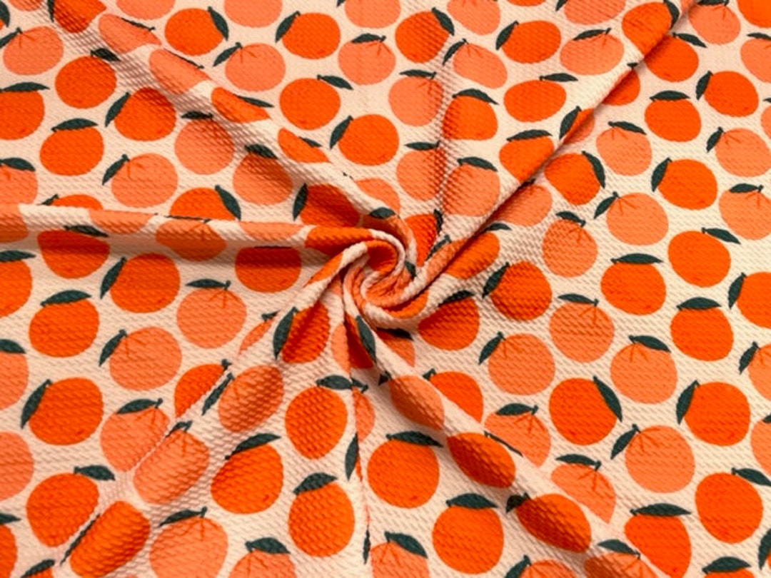Summer Peach Bullet Print #696 Ribbed Scuba Techno Double Knit 2-way ...