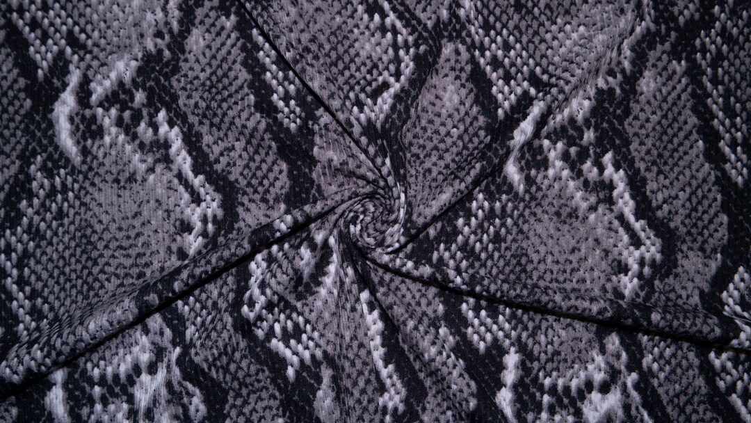 Snakeskin Rib Knit 4X2 Animal Print #5 Jersey Knit Polyester Rayon ...