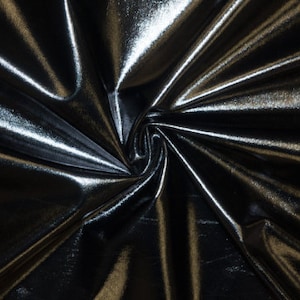 Shiny Black Pleather Faux Leather Stretch Vinyl Polyester - Etsy