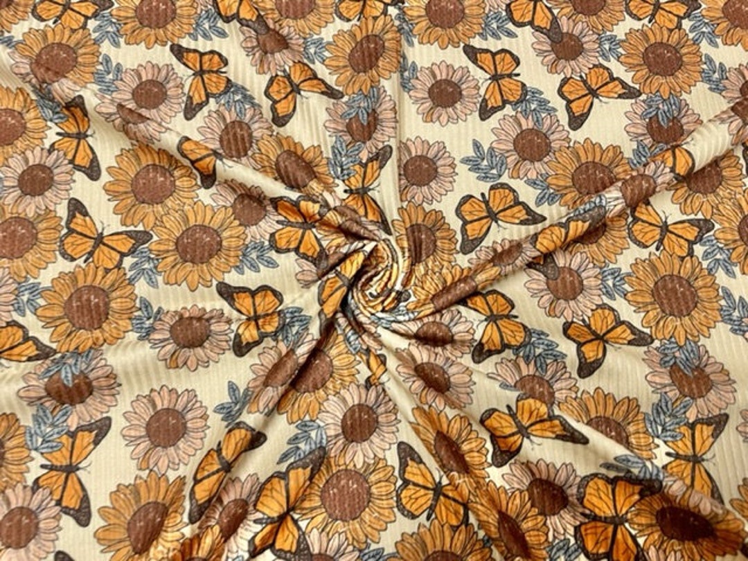 Brittany Frost Designs Sunflower DBP 4x2 Rib Knit Print #239 Double ...