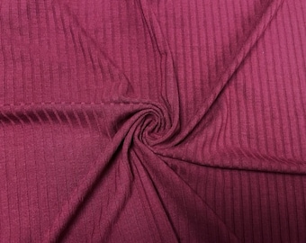 Red DBP 4X2 Rib Knit 43 Double Brushed Polyester Spandex Stretch 190GSM ...