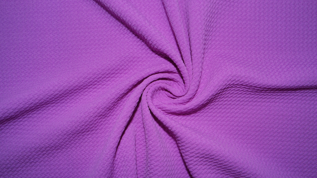 Neon Purple #169 Bullet Ribbed Scuba Techno Double Knit 2-way Stretch ...
