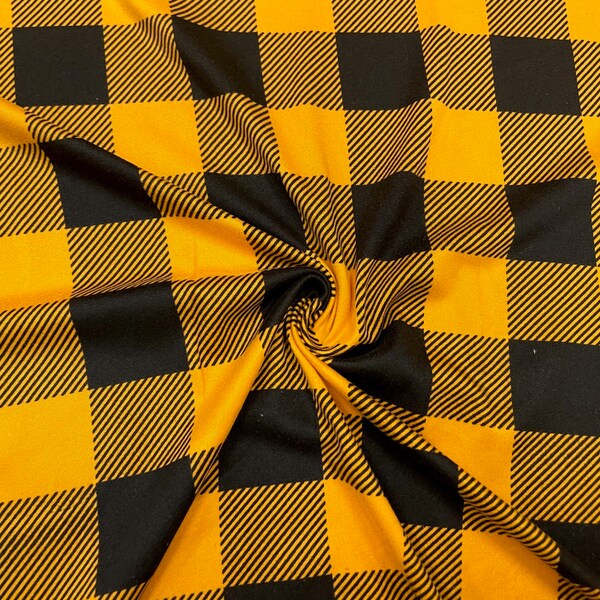Yellow Plaid Fabric - Etsy