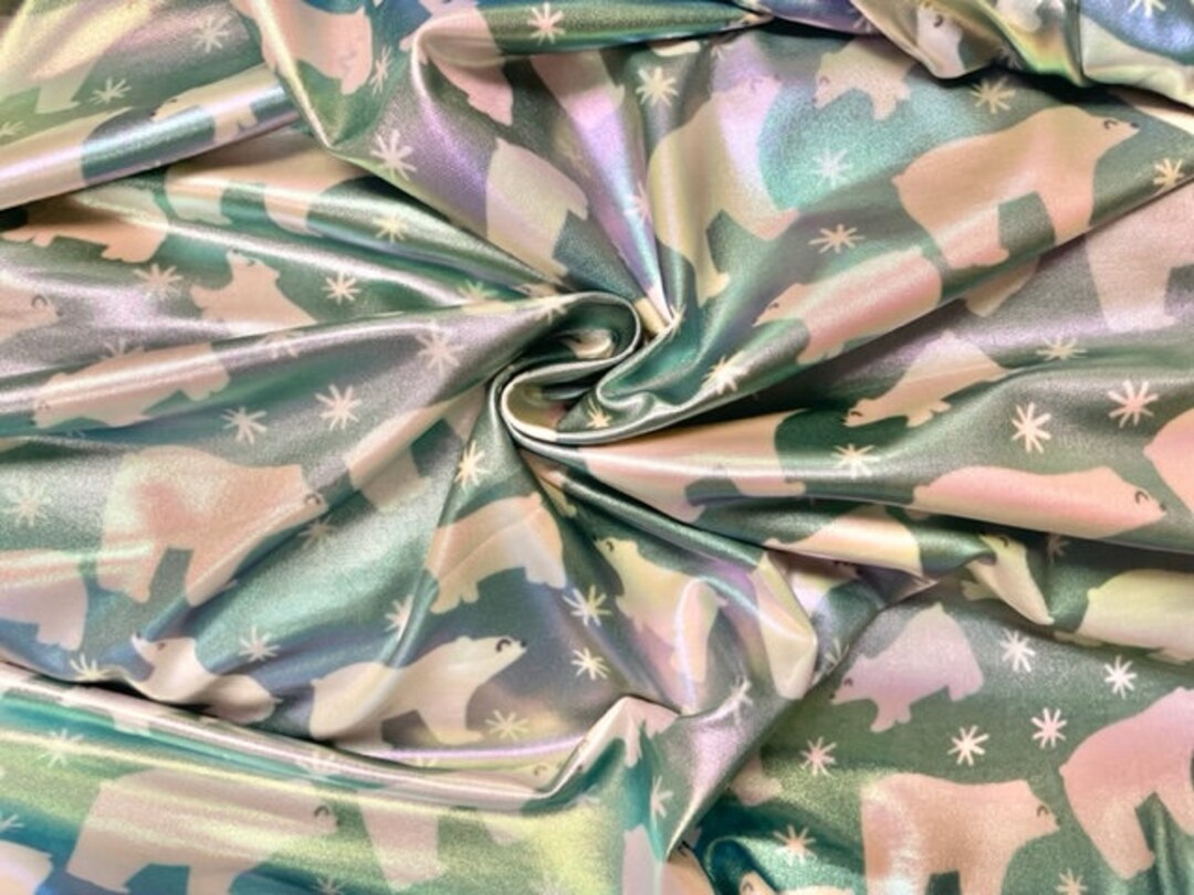 Holo Pleather Brittany Frost Designs Polar Bear Print #25 Shiny Stretch ...