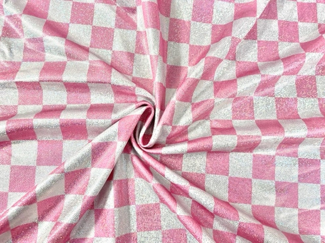 Sparkle Pink White Checkerboard Print 26 Shiny Shimmer - Etsy