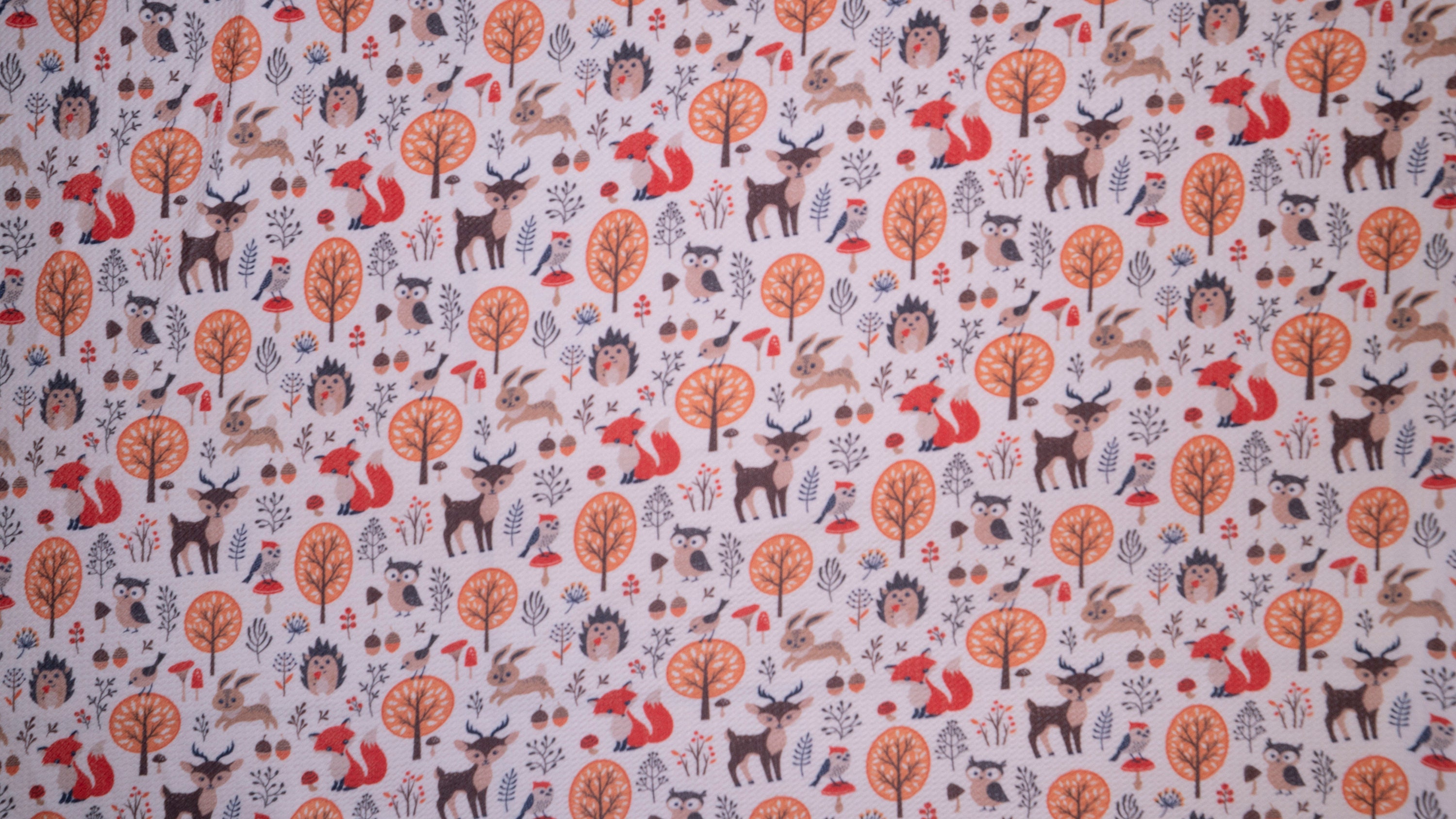 Woodland Animals Bullet Print 297 Ribbed Scuba Techno Double - Etsy