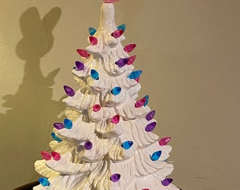 St. Patricks Shamrock Light up 11 in Ceramic Tree - Etsy