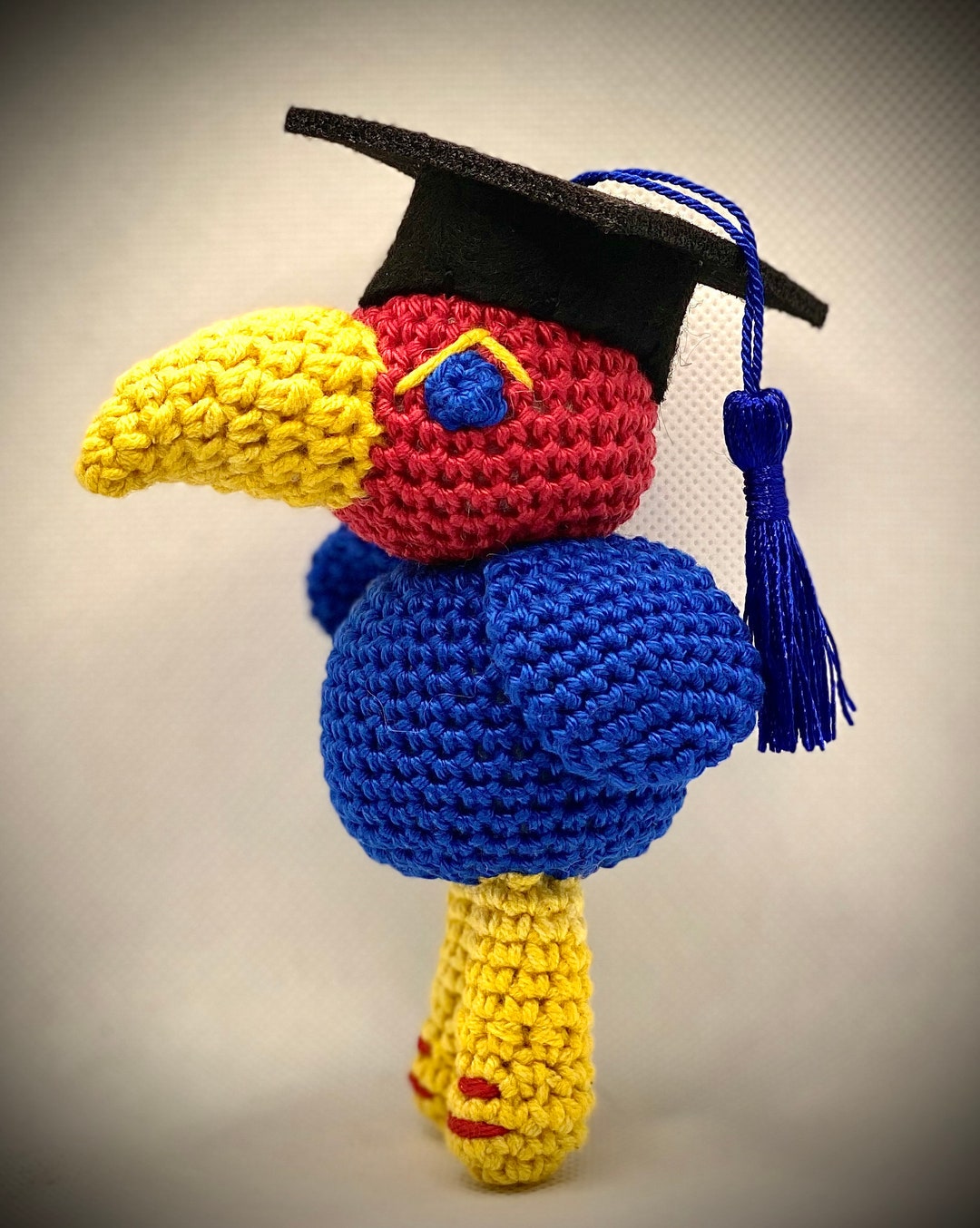 KU Graduation Jayhawk. Handmade Crochet Jayhawk Graduation Gift ...