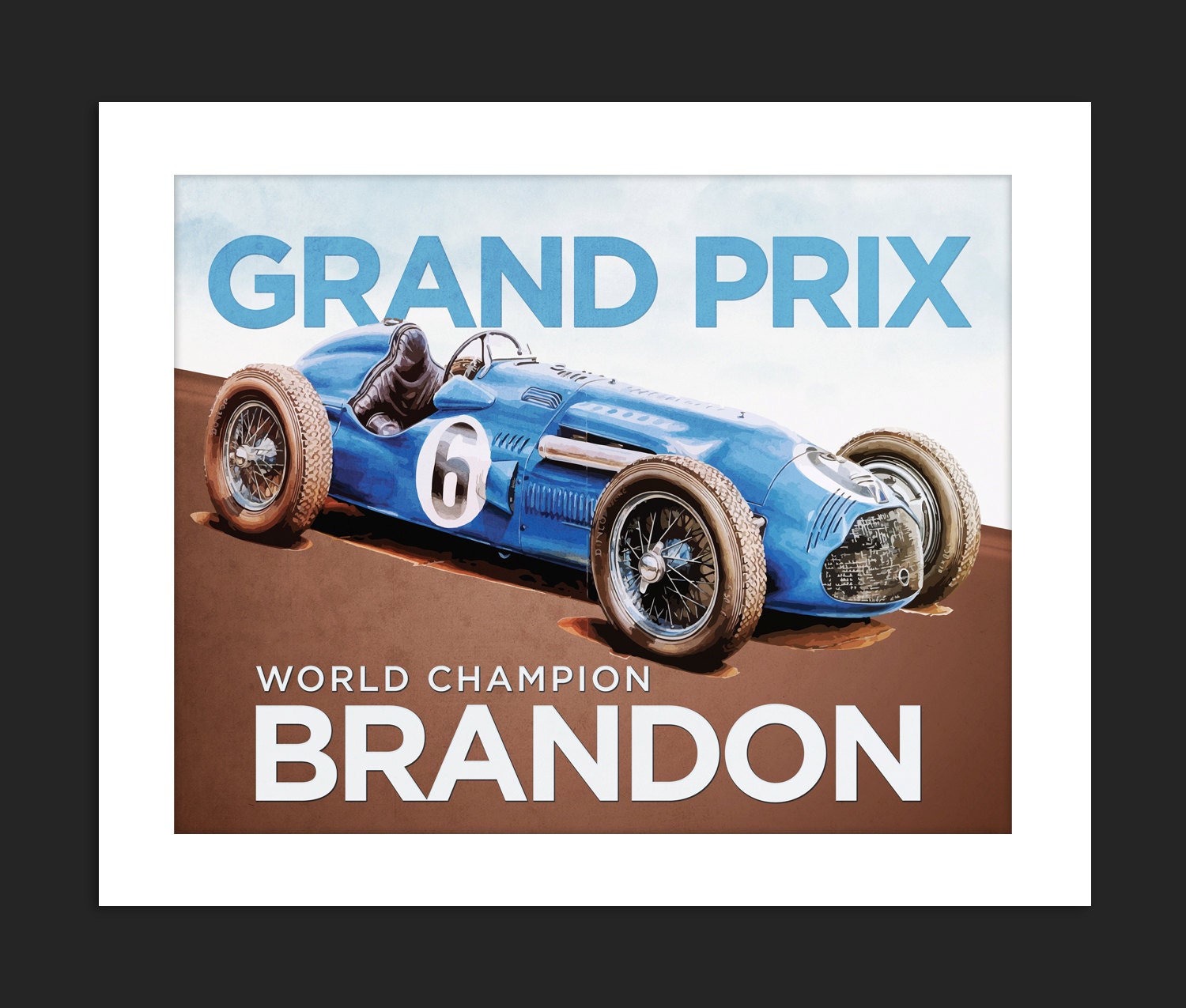 Digital Download Vintage Grand Prix Race Car Grand Prix Personalized ...