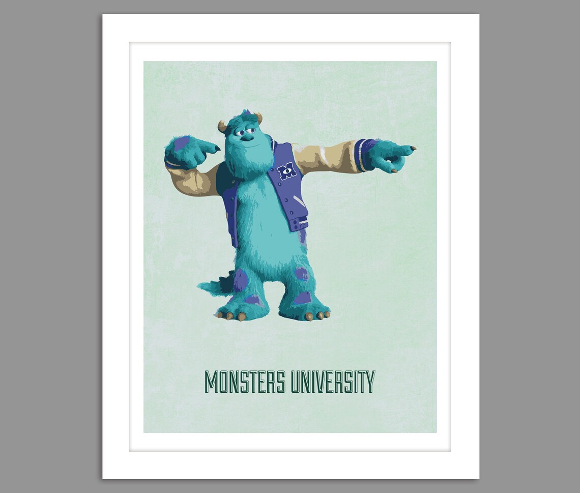 Digital Download Monsters University Poster Art Nursery Art Print, Walt ...