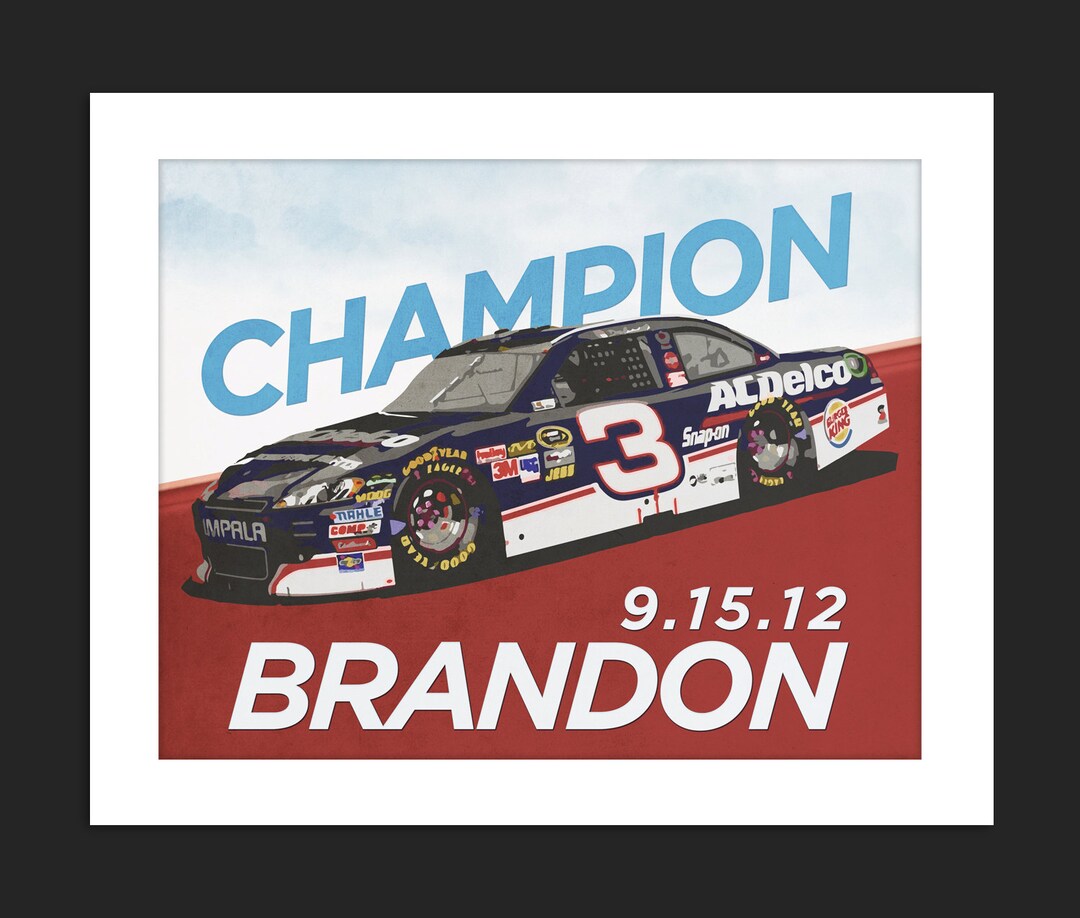 Digital Download Nascar Stock Car Race Car Personalized Poster Art ...