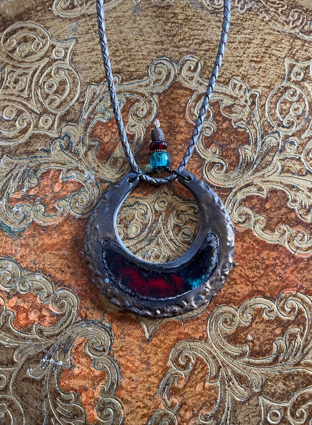 Bronze Amulet Style Ceramic Pendant - Etsy